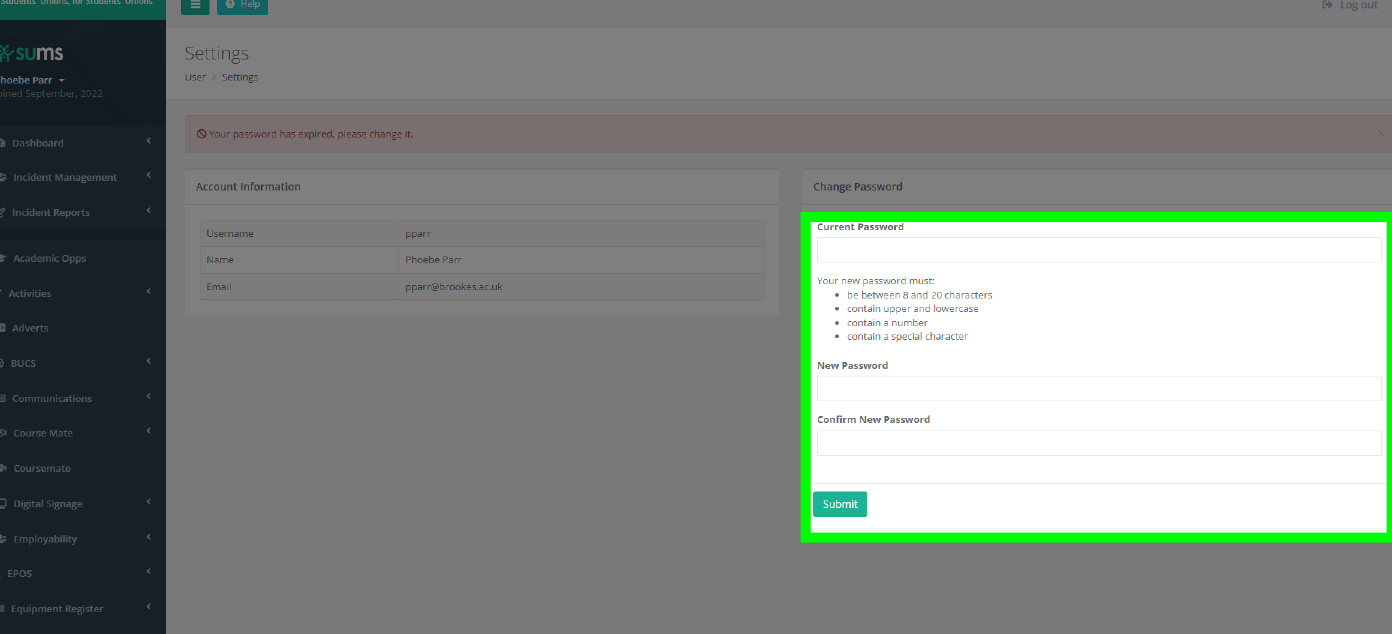 How to set up your staff account - Oxford Brookes Students' Union