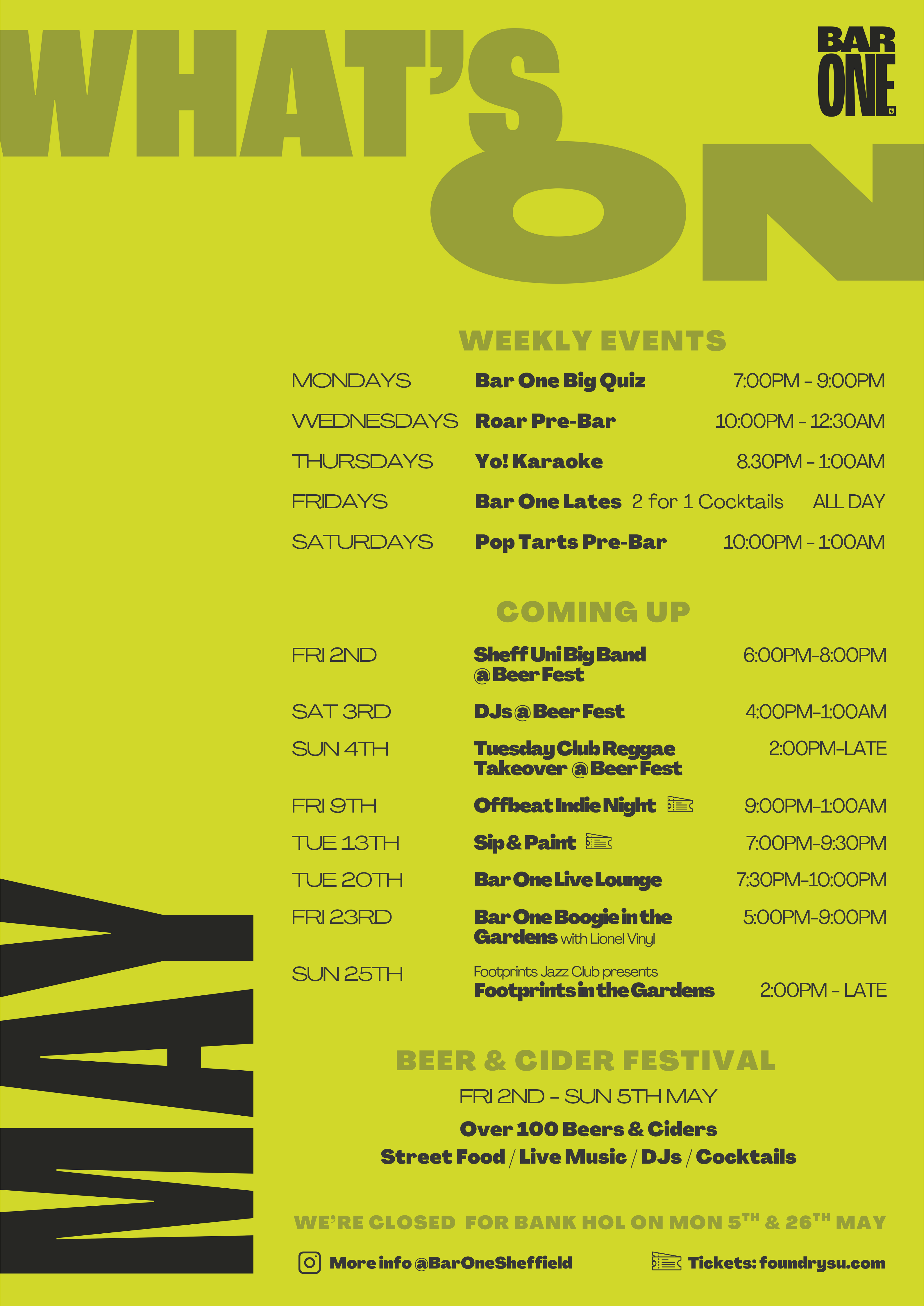 Bar One - Sheffield Students' Union